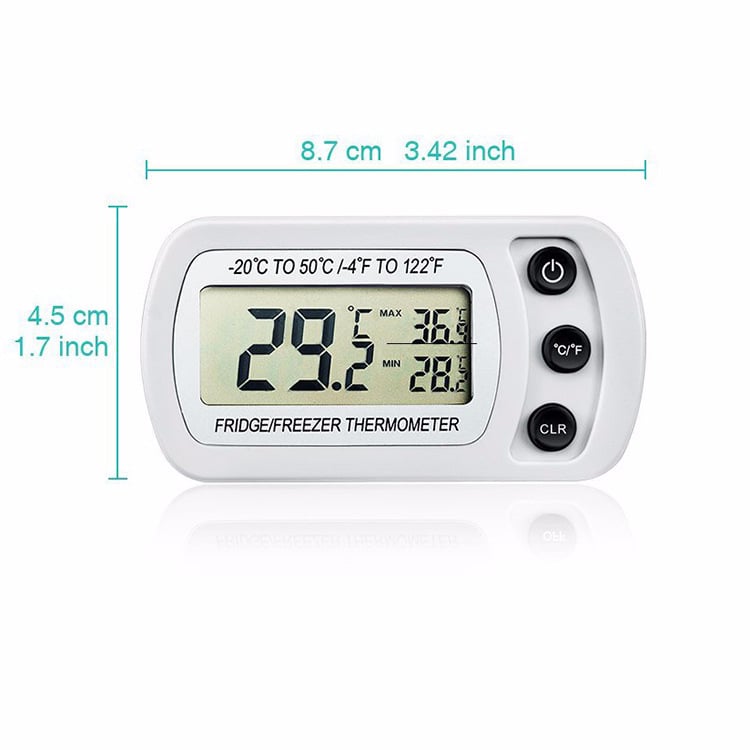 Thermomètre à Réfrigérateur, Thermomètre à Congélateur Numérique avec Crochet, Écran LCD Facile ...