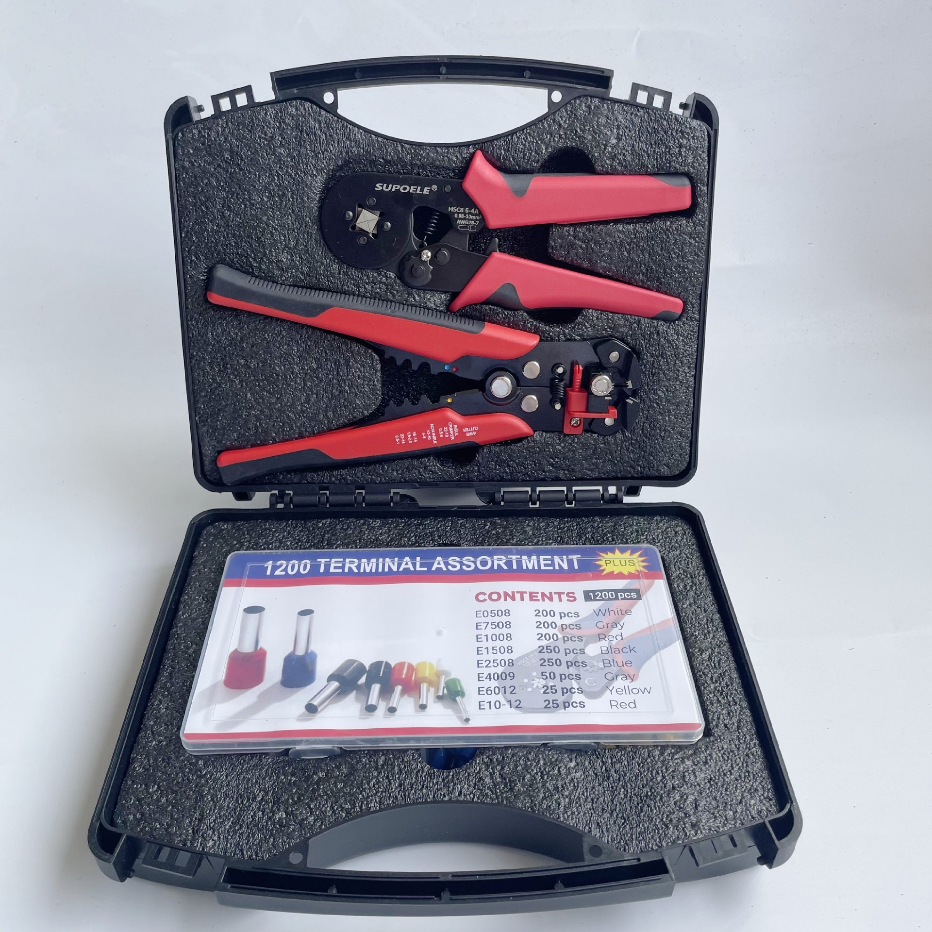 Set di pinze a crimpare combinate HSC8 6-4A, tronchese multifunzione, confezione da 1200 ...