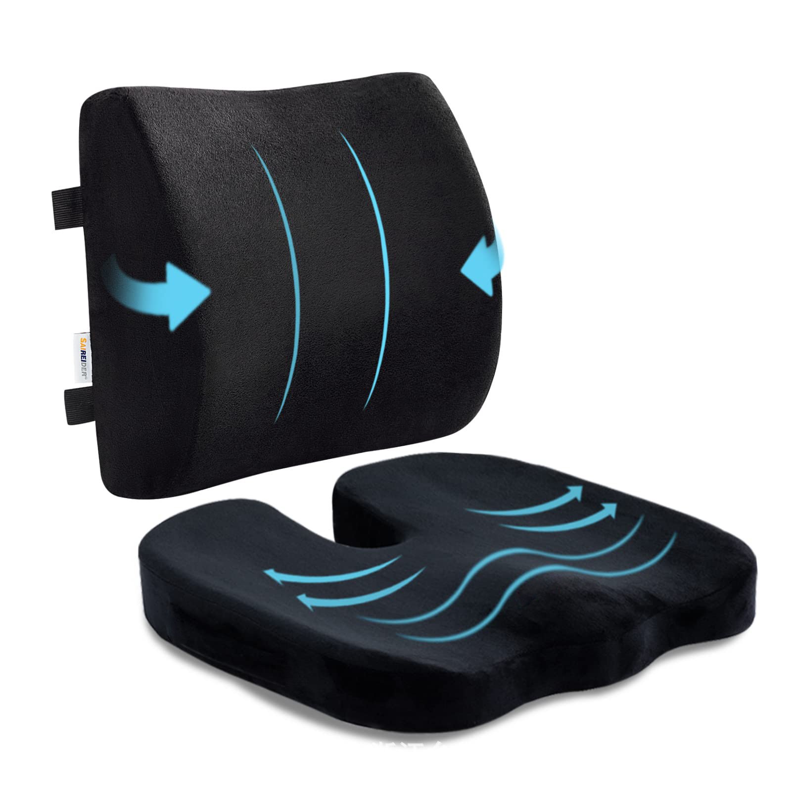 GABRIELLE Chair Cushion Chair Cushion for Office Chair Lumbar Cushion for Chair Car Lumbar Cushion Memory Foam Office Chair Cushion Washable Cover