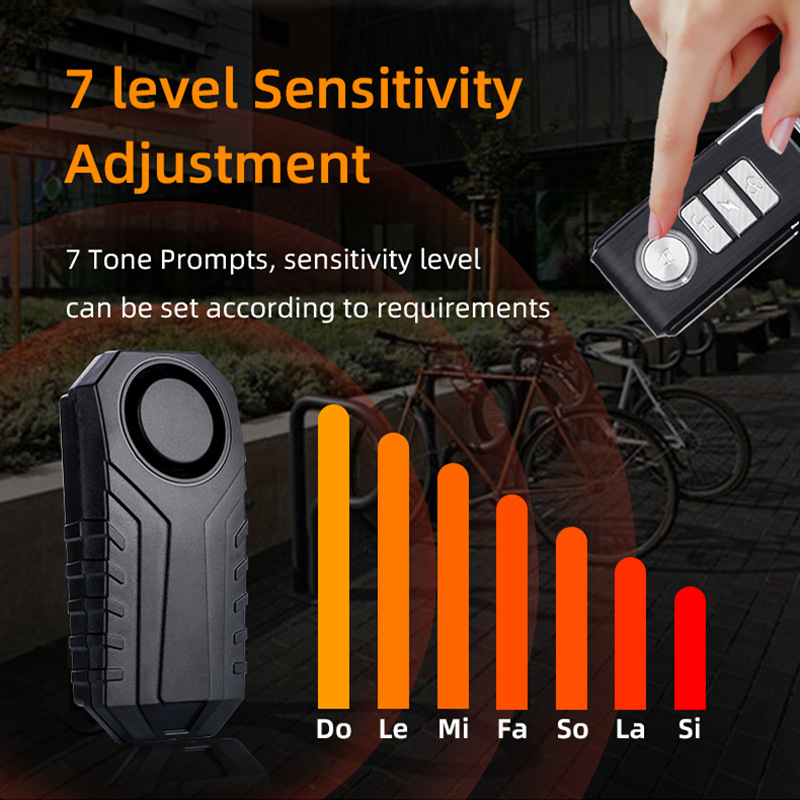 Bike Alarm with Remote Control, Wireless Bike Alarm with 113 DB Super ...