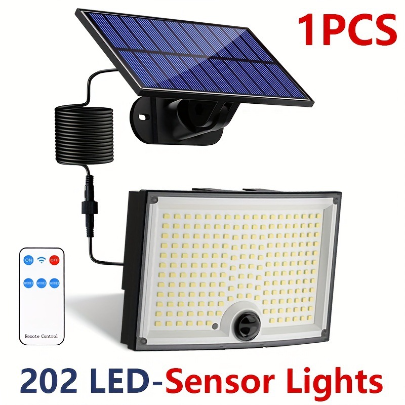 Solar Light Outdoor Motion Sensor【202 LED 3 Mode 210°Illumination IP65 ...