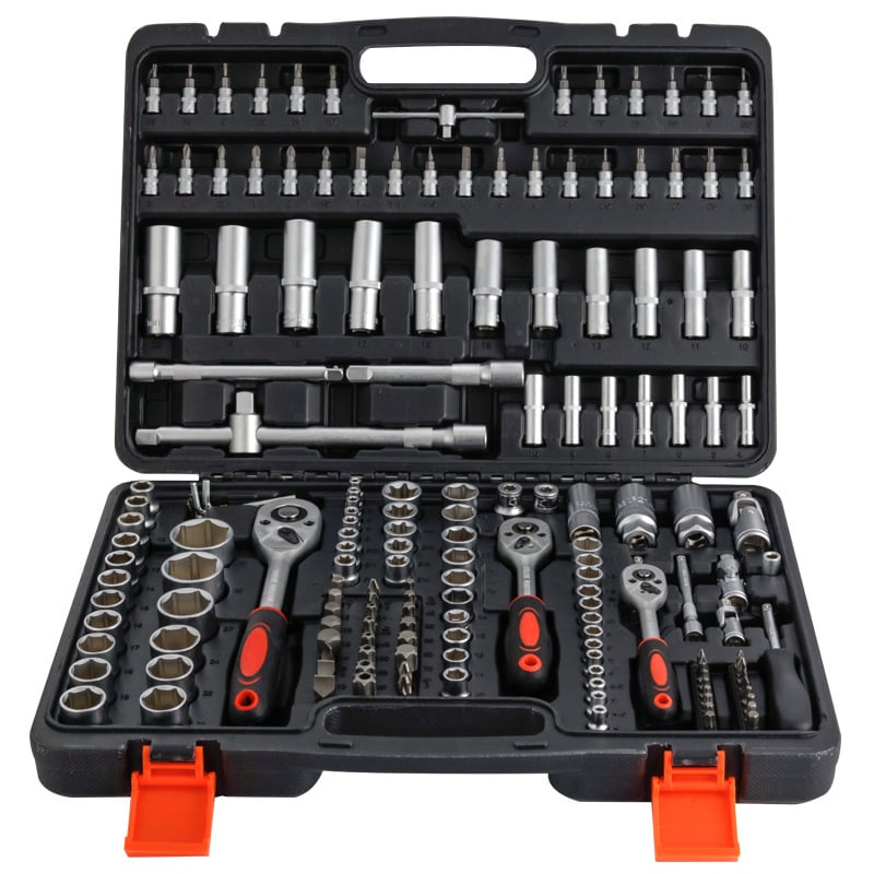 Coffret à outils complet avec douilles 1/4", 3/8" et 1/2" et jeu d'accessoires - outils ...