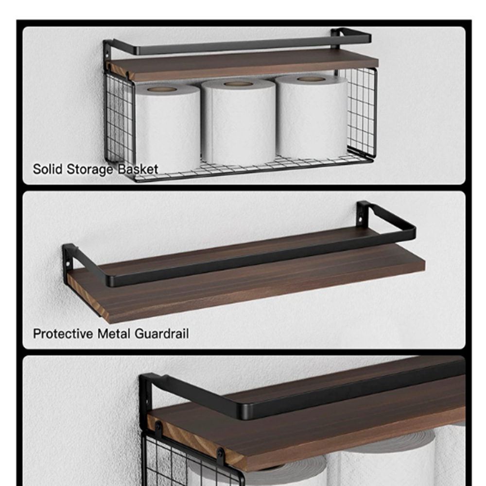 Shower Shelf & Storage,Floating Shelves with Wire Storage Basket ...
