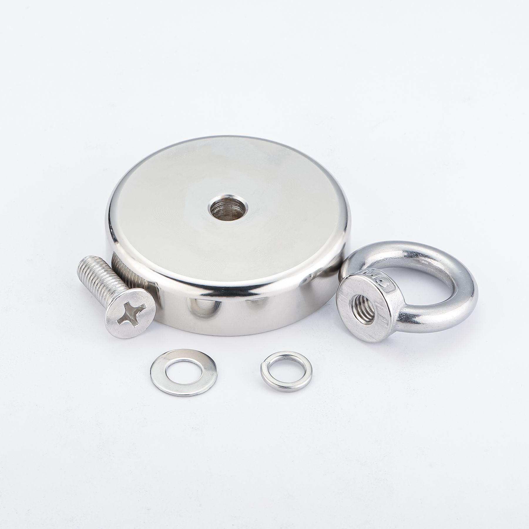 Powerful Neodymium Magnet with Ring Nut – Ø 70 mm, Pulling Force 160 kg ...