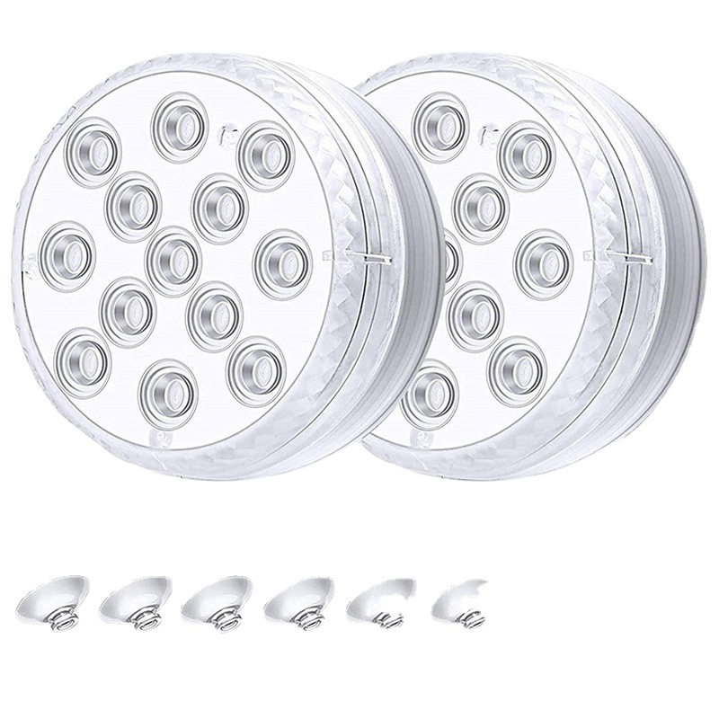 Set of 2 Submersible LED Lights, LED Pool Lights, RGB with Suction Cups ...