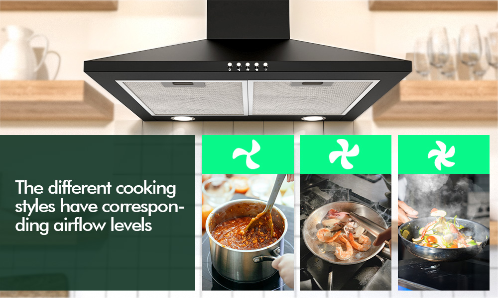 FIREGAS Black 60 cm Chimney Cooker Hood with Brushless Motor, Extractor ...