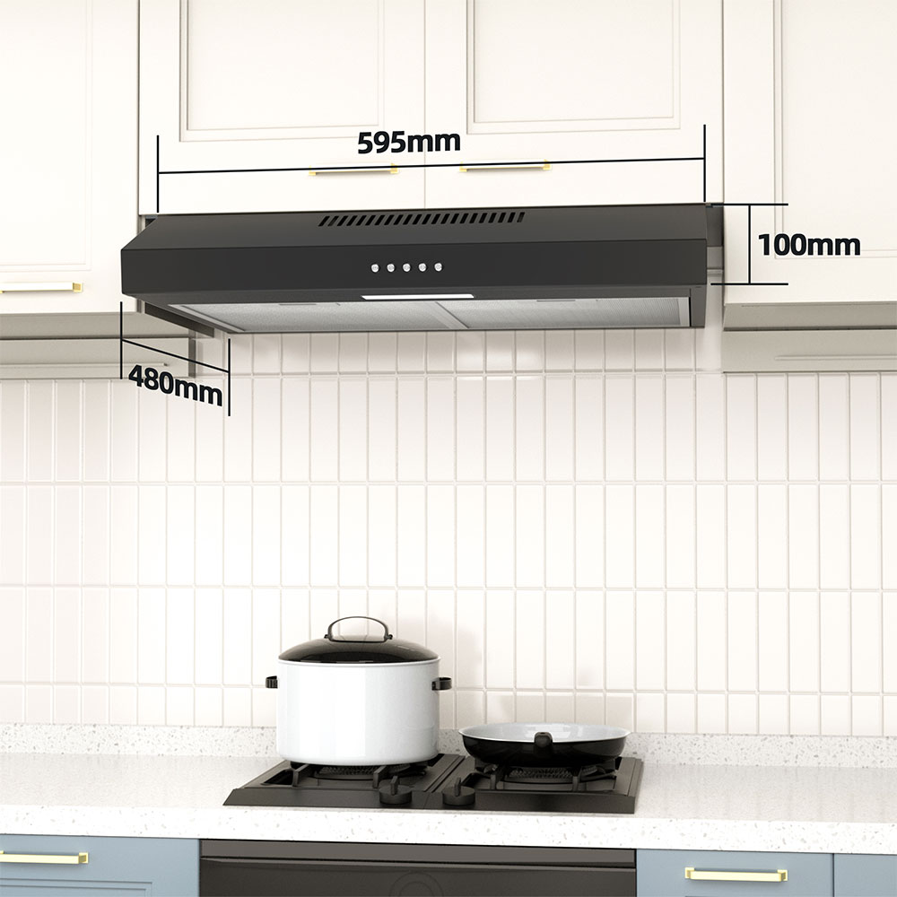 FIREGAS 60cm Visor Cooker Hood LED Extractor Hood Under Cabinet Hood ...