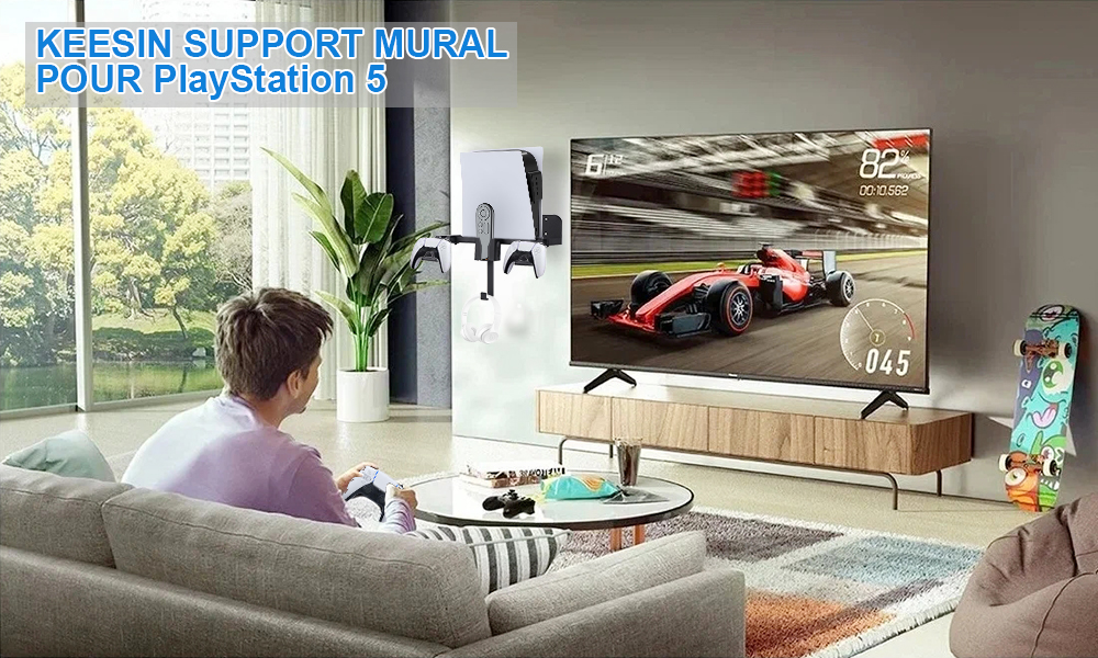 Support Mural PS5, 5 en 1 Porte Murale pour PlayStation 5, Support PS5 ...