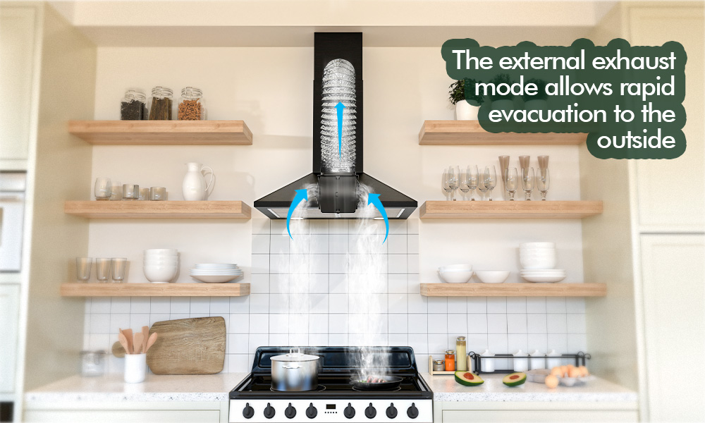 FIREGAS Black 60 cm Chimney Cooker Hood with Brushless Motor, Extractor ...