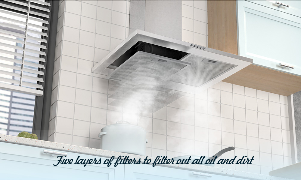 FIREGAS Cooker Hoods 60cm with Carbon Filters 308m³/h Stainless Steel ...