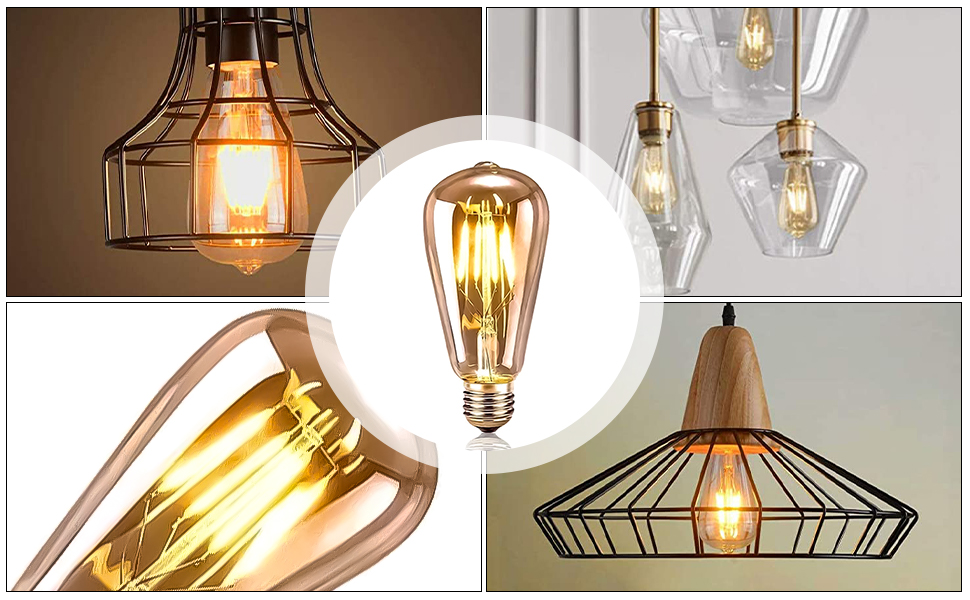 Vintage E27 LED-Lampen Packung mit 5, Ultrixe Retro LED Glühbirne 8W ...