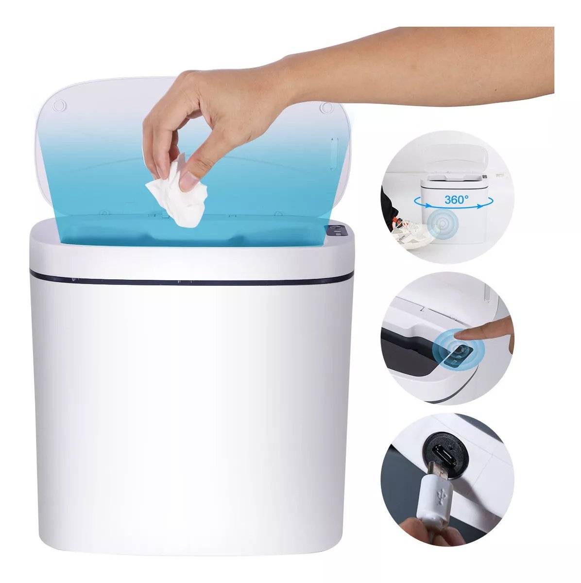 Poubelle Intelligente, SDLOGAL 14L Poubelle Automatique avec Détecteur ...