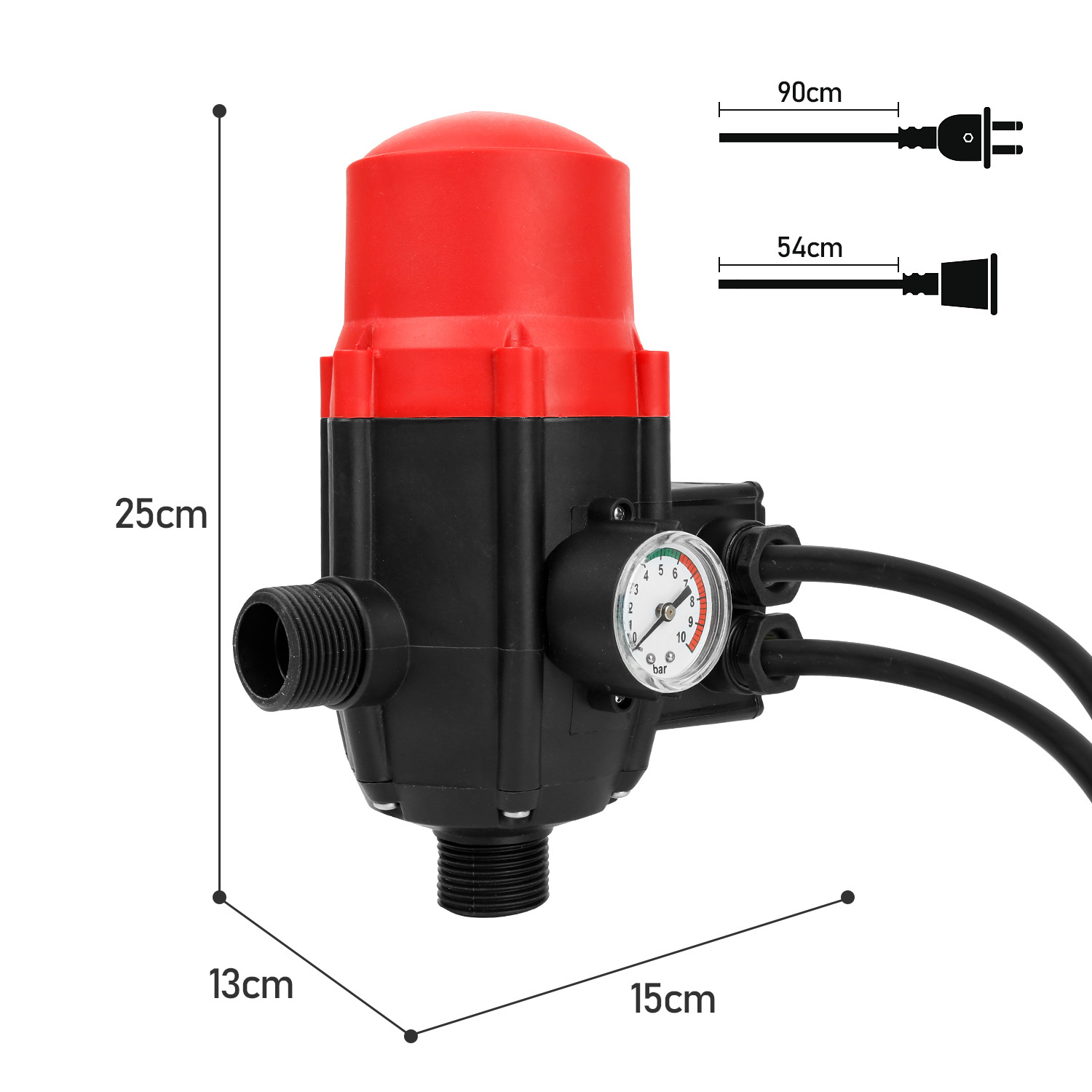 SWANEW Pressostato pompa comando pompa con cavo rosso DPS-3
