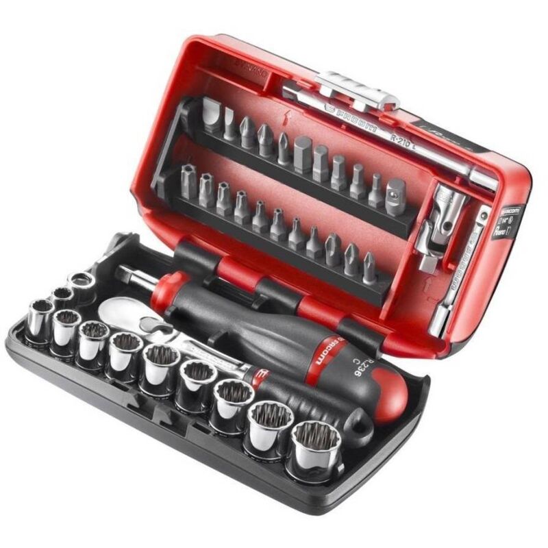 Facom RL.NANO1 1/4" 6 - Coffret douilles Pans métriques - 38 pcs