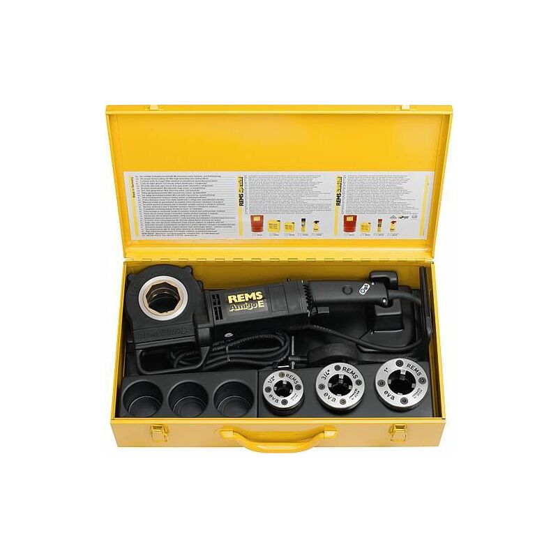 Filiere electrique Rems Amigo E avec tetes de coupe DN15-DN25 - 8082764
