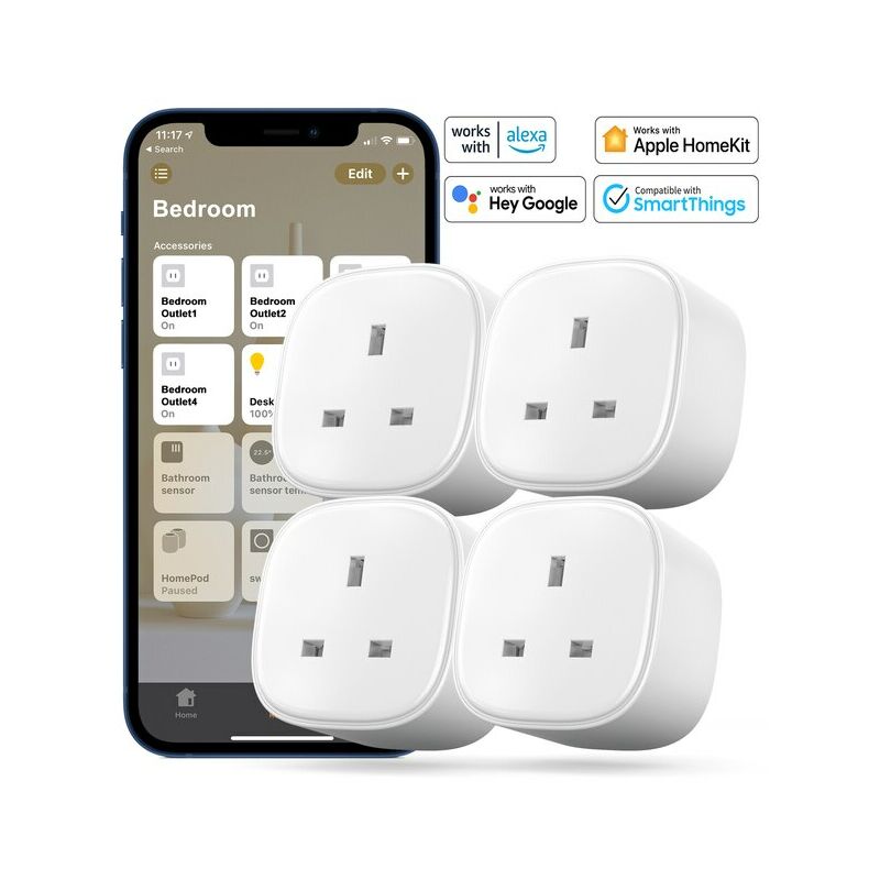 Homekit Smart Wifi Plug Uk Presa Standard App Supporto Per Telecomando ...