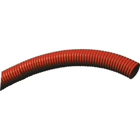 Gaine TPC annelée-lisse rouge EDF O90 en 25m avec tire-fil - B3009002501