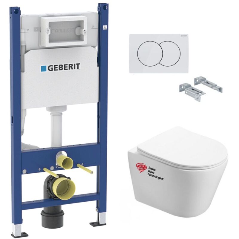 One Vaso Wc Sospeso Sospeso A Cacciata Turboflush Con Sedile Bianco ...