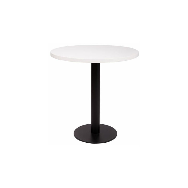 Gorzan Cast Iron Quality Round Table Black Large Coffee Oak Laminate ...