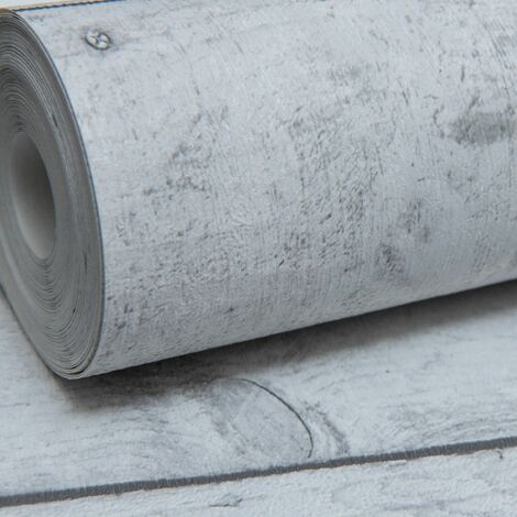 Wood Effect Wallpaper Wooden Planks Boards Realistic Textured Off White ...