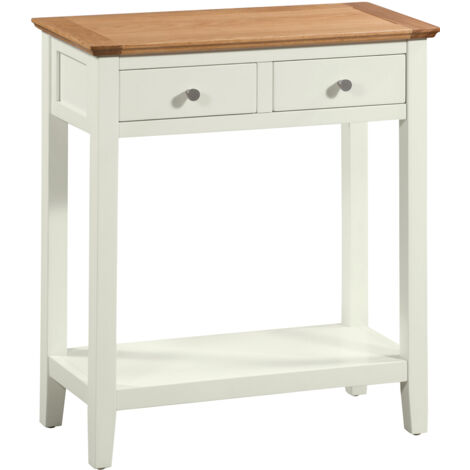 Hallowood Furniture Aston Oak Wide Console Table, Large Wooden Side ...