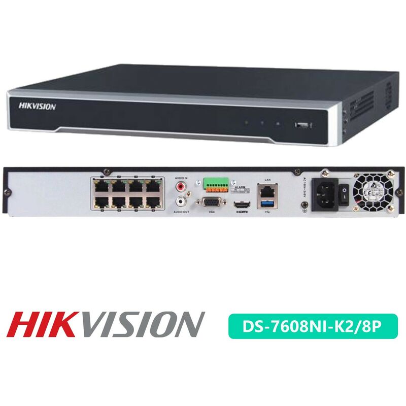 Hikvision Nvr 8Ch Poe 4K Acusense Ai Deep Learning Ds-7608Nxi-I2/8P/S ...