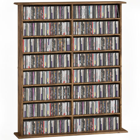 HOMCOM CD Storage Unit DVD Tower Blu-ray Storage Shelf for Office, Grey