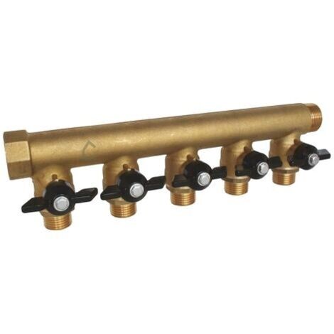 Collecteur p-pro MF3/4''(20/27) 5 vannes M1/2''(15/21) 50mm d'entraxe Pro