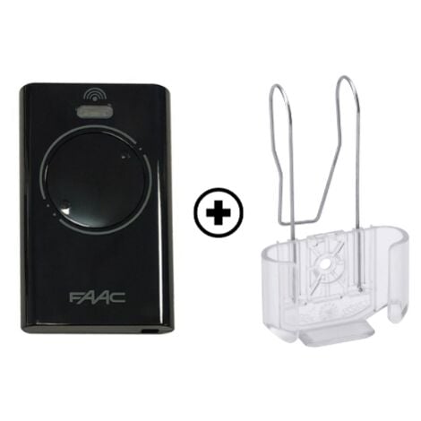 Faac - kit comprenant 1 télécommande xt2 868 slh noir (7870091) + 1 clip support slh (390205)