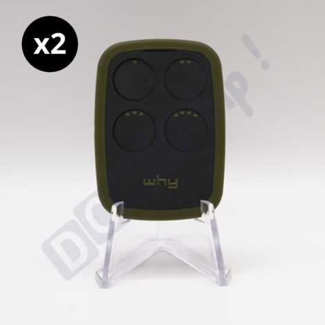 WHY EVO NOA - Lot de 2 Télécommandes universelle 4 boutons Vert Profond multi-fréquences 280-868 ...