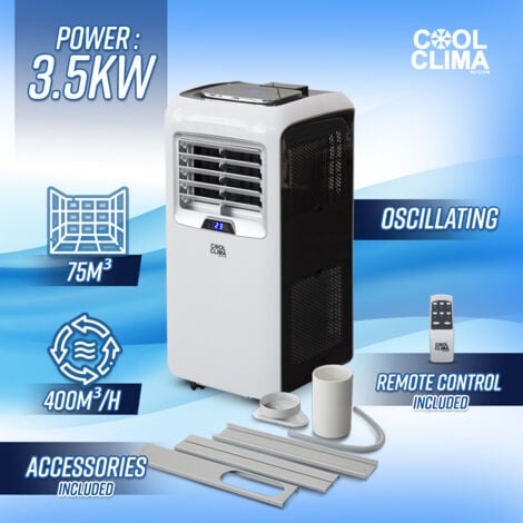 Climatiseur mobile 12000BTU - 3.5KW avec télécommande - Cool Clima