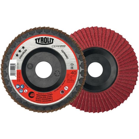 Disque lamelle CERABOND D.125mm K.40 fl.INOX grain céramique TYROLIT ...