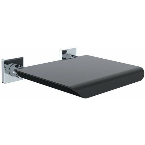 Sedile ribaltabile a muro 355121202 sistema 2 sedile in plastica nera EMCO