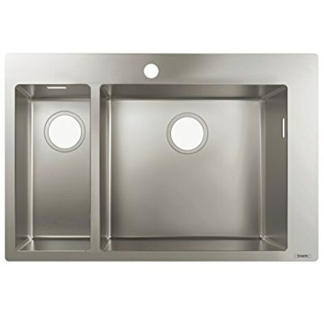 S711-F655 Lavello incasso 180 x 450 con foro rubinetto inox