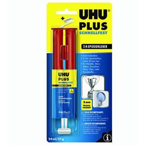 Uhu - Colla A 2 Componente Adhesione Veloce, 27 G Siringa (A 6)