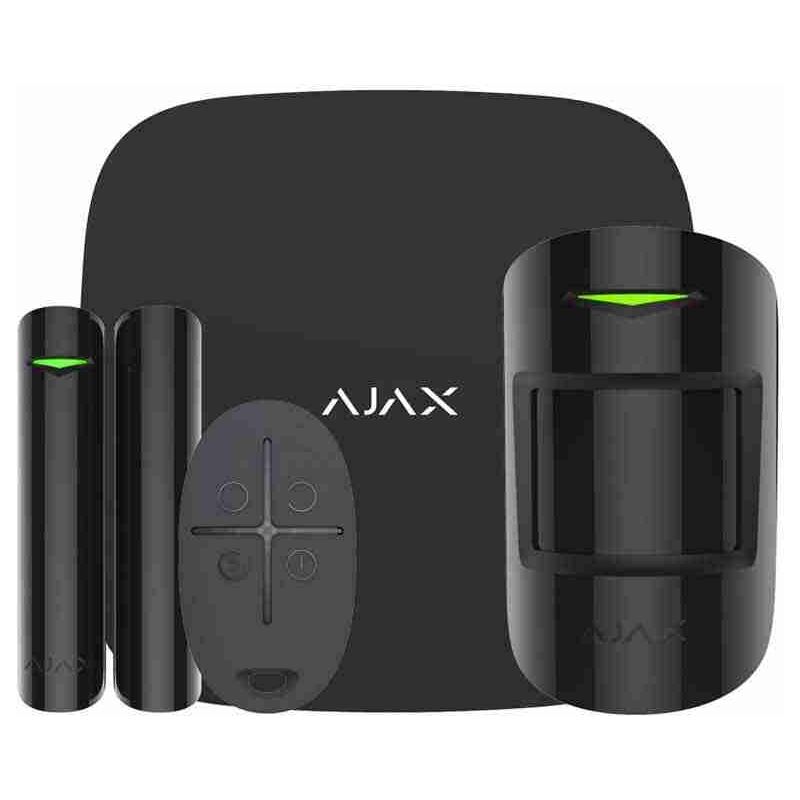AJAX - 20287 - KIT AVEC HUB, MOTIONPROTECT, DOORPROTECT ET SPACECONTROL. COULEUR NOIRE