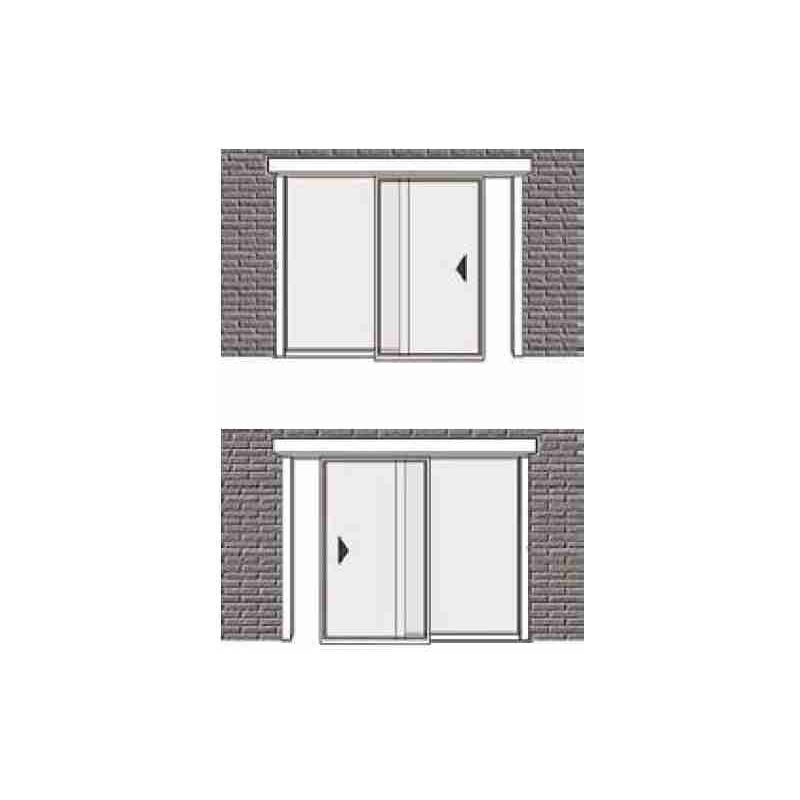 1 PORTE FIXE + 1 PORTE COULISSANTE LEGERE AVEC TRAVERSE AUTOPORTANTE ...