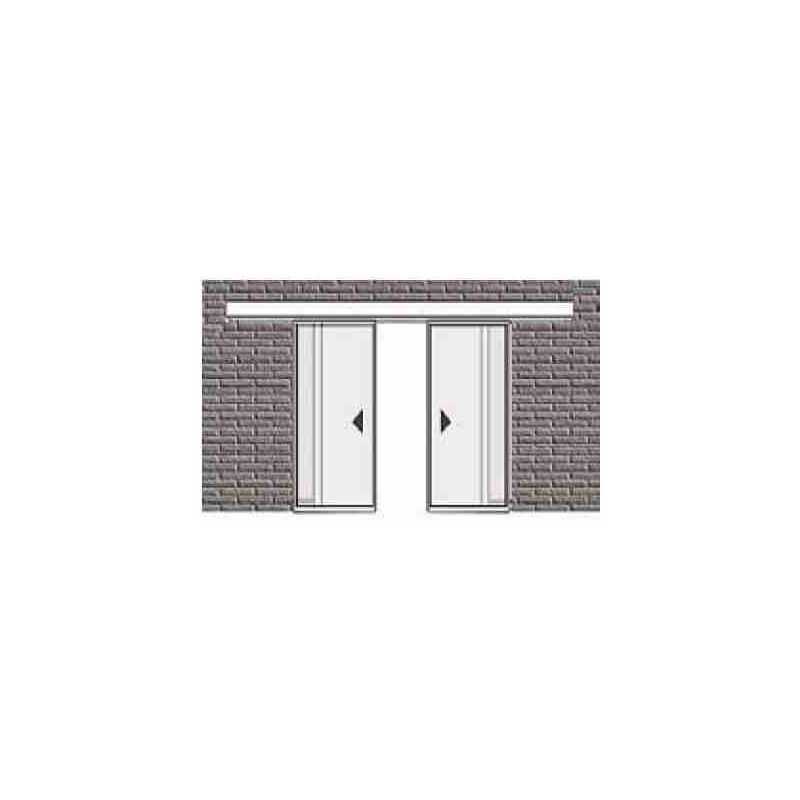 1 PORTE FIXE + 1 PORTE COULISSANTE AVEC TRAVERSE AUTOPORTANTE 40102800