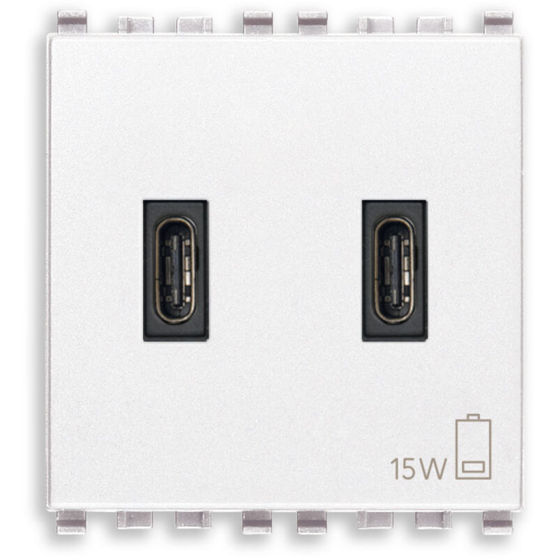 VIMAR - 20295.CC.B Alimentation USB C+C 15 W 3 A 5 V 2 m blanche
