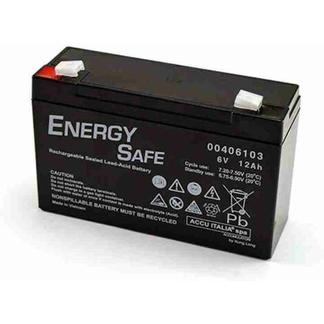Batterie VRLA AGM au plomb Energy Safe Series 6V 12Ah C20 (F2)