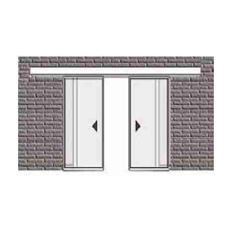 1 PORTE FIXE + 1 PORTE COULISSANTE AVEC TRAVERSE AUTOPORTANTE 40102800