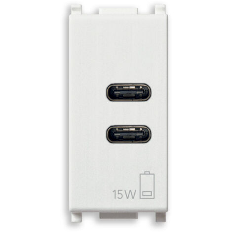 VIMAR - 14292.CC Alimentation USB C+C 15 W 3 A 5 V 1 m blanche