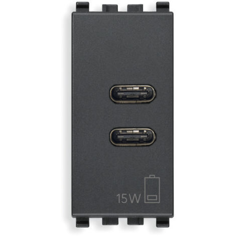 VIMAR - 20292.CC Alimentation USB C+C 15 W 3 A 5 V 1 m gris