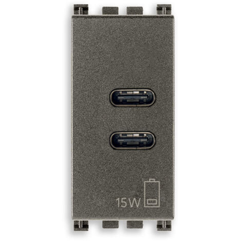 VIMAR - 19292.CC.M Alimentation USB C+C 15 W 3 A 5 V 1 m Métal