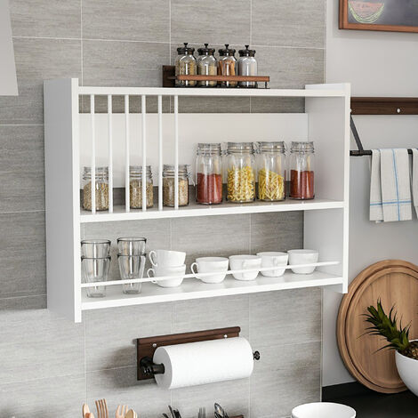Scaffale Pensile 'Helsingør' Mensola da Parete per Cucina - Bianco [en ...