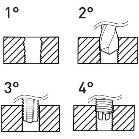 Kit de reparacion de roscas BSW de bobina F de 3/16 x 24 Fervi E011/BSW3/16
