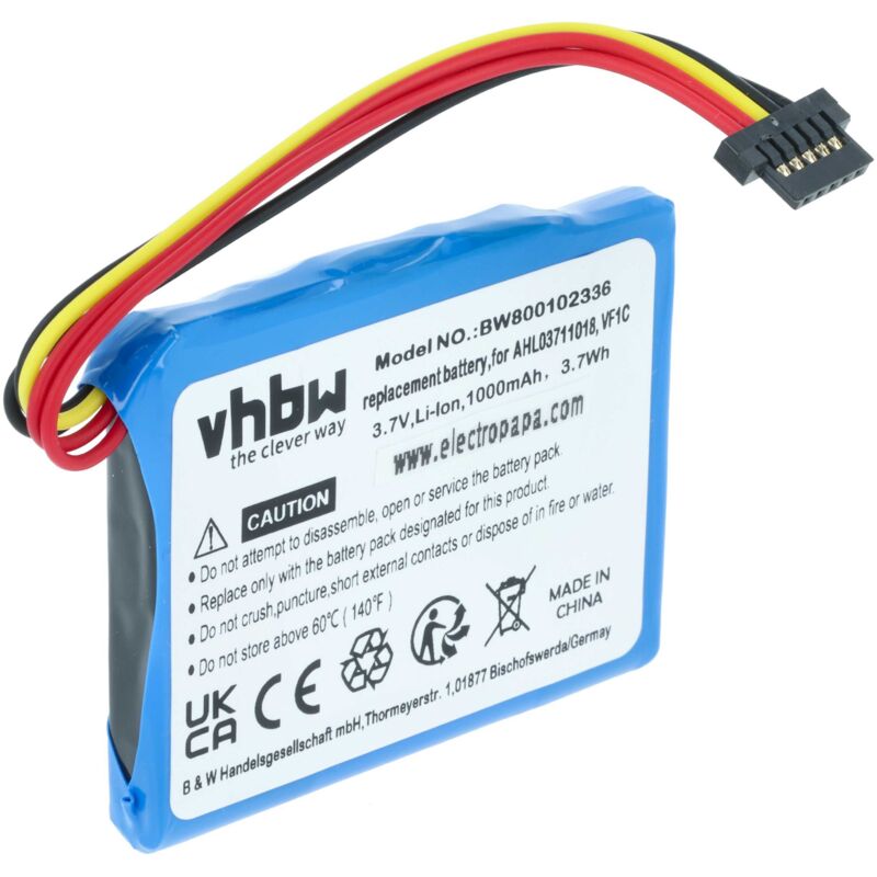 vhbw Battery compatible with TomTom 4CR5.002.02, 4CR52 GPS Navigation ...