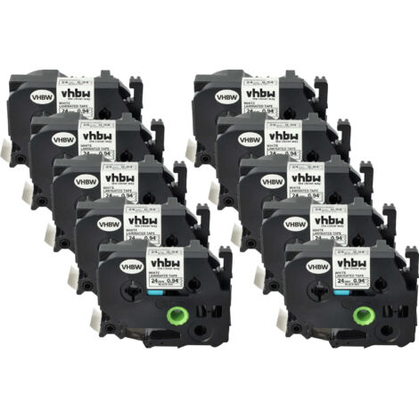 vhbw 10x Label Tape compatible with Brother P-Touch PT-E800KTW, PT ...