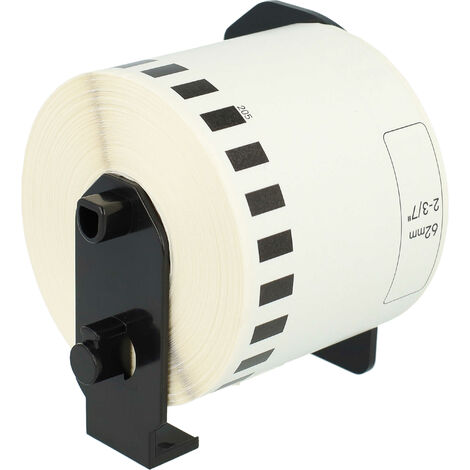 vhbw Label Roll with Holder 62mm x 30.48m (1 Label) compatible with ...