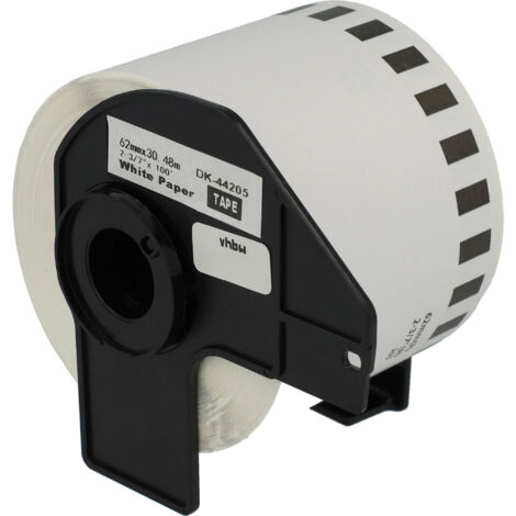 vhbw 1x Label Roll with Holder 62mm x 30.48m (1 Label) compatible with ...